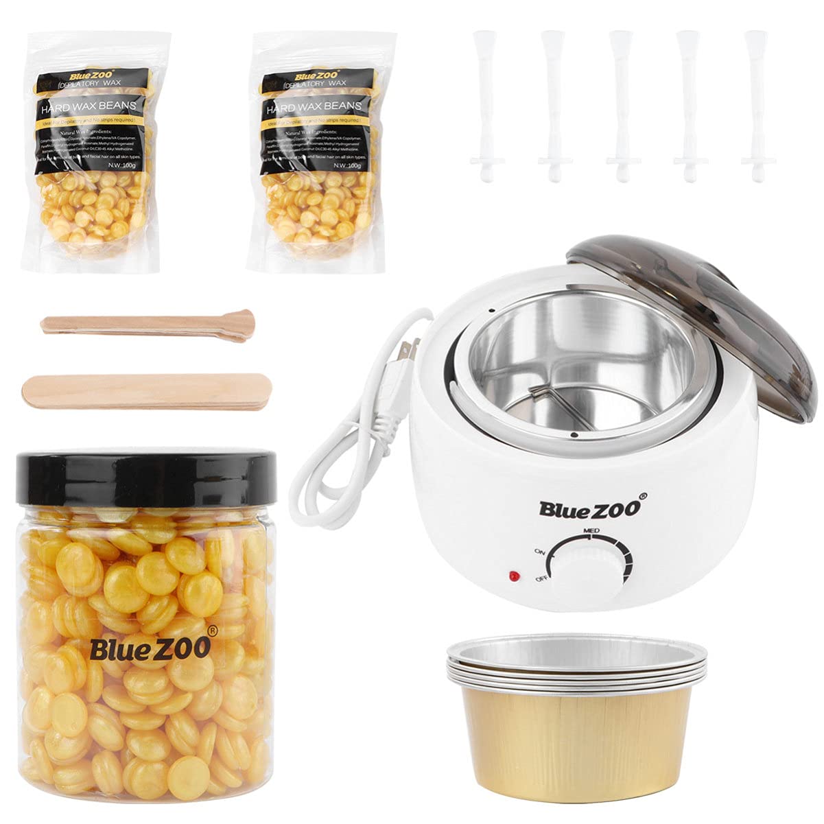 HEALLILY Wax Warmer Hair Removal Wax Kit 7Pcs Waxing Kit for Women Include Wax Beans for Face Eyebrow Legs