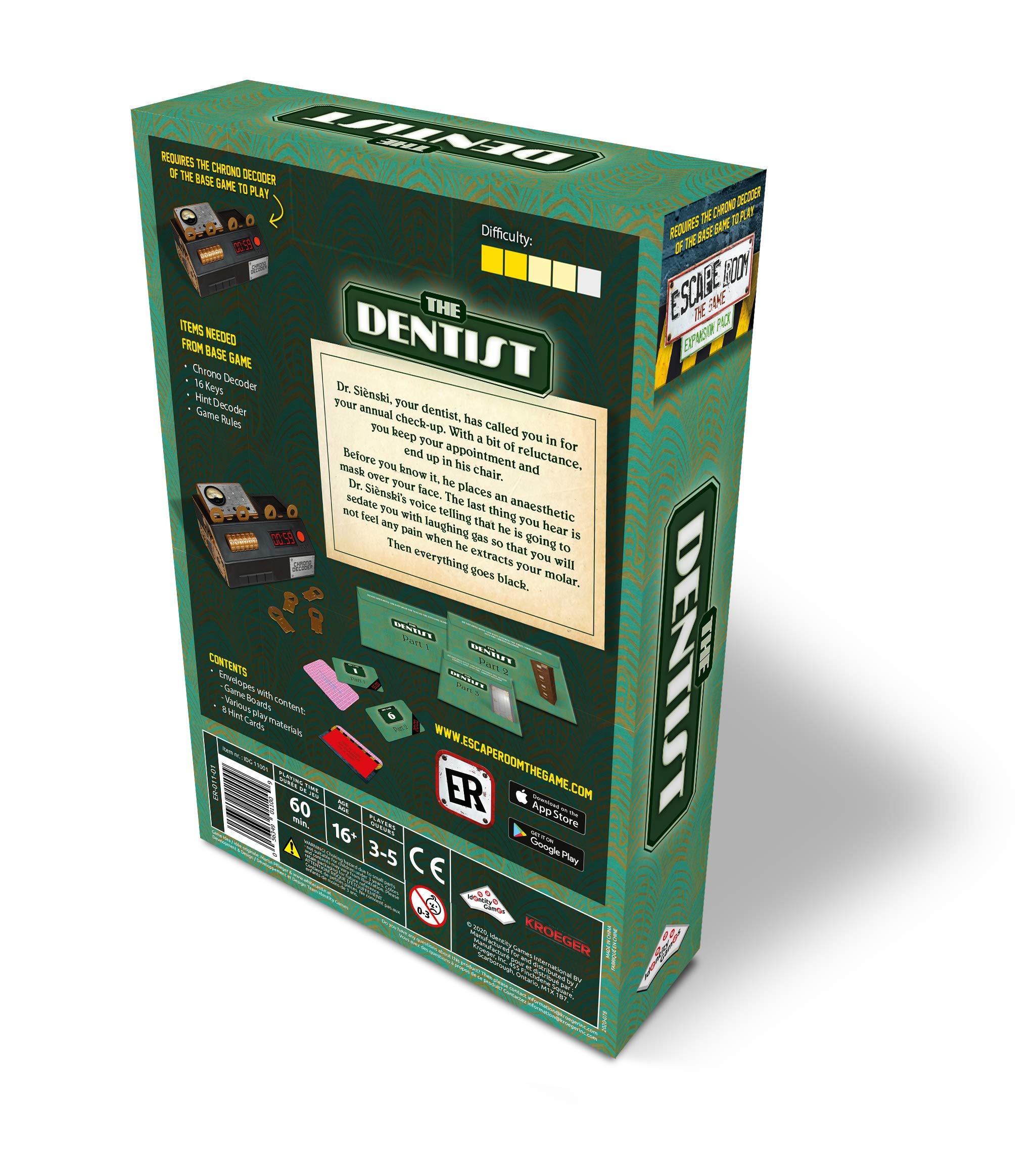 Identity Games [www.identity games.com] Escape Room The Game Bundle - Base Game Version 2 - with 4 Thrilling Escape Rooms + Expansion Pack The Dentist - for Adults and Teens (English Version)