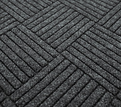 Guardian EcoGuard Diamond Indoor Wiper Floor Mat, Recycled Plactic and Rubber, 4'x6', Charcoal Black,EGDFB040604