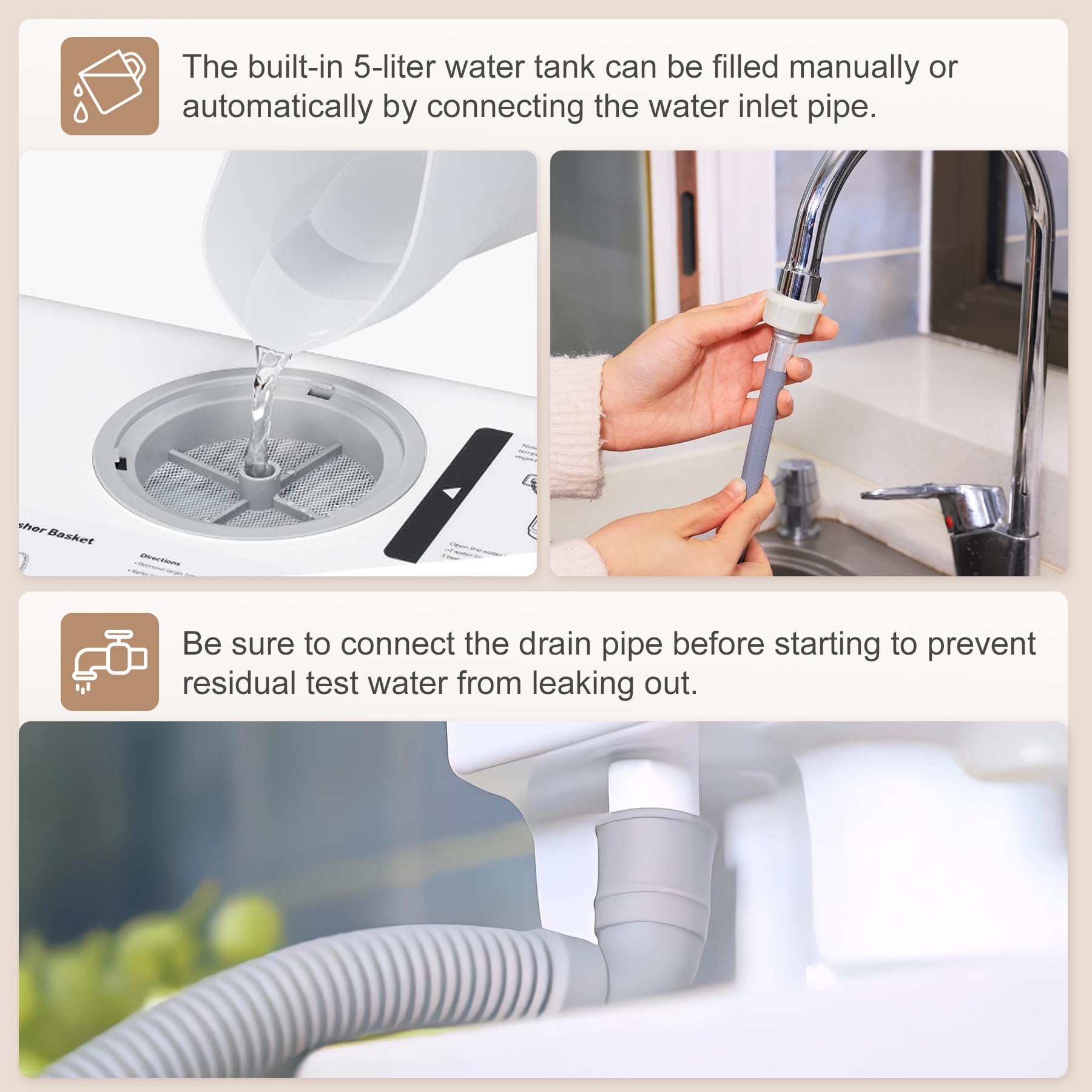 LINGXI Counter Top Dishwasher ,Countertop Dishwasher with Water Tank. Portable Dishwasher With Dryer,Baby Care,360° Spray, Dishwasher For Apartments,Rvs.