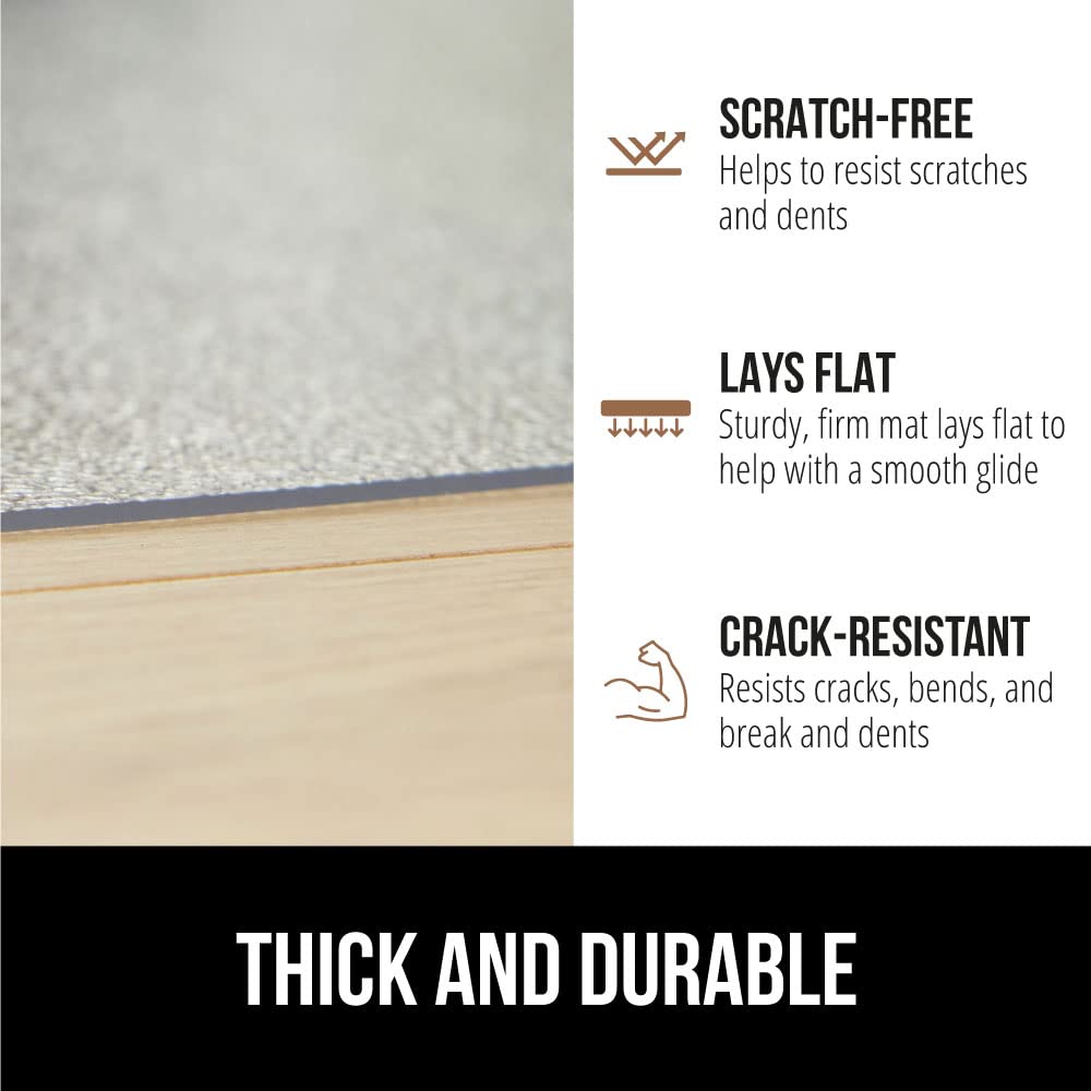 Gorilla Grip Office Chair Mat for Hardwood Floor and Cabinet Door Pulls, Chair Mat Size 36x48 with Lip in Clear, Heavy Duty, Cabinet Pulls 5 Pack in Black, 5 Inch Length, 2 Item Bundle