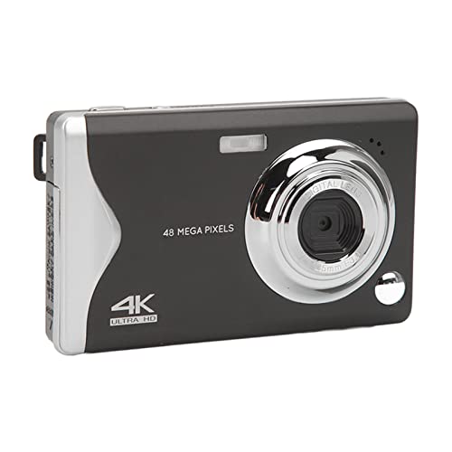HD Digital Camera, 3.0in LCD, 48MP, 4K Video, 16X Zoom, Anti Shake, Beauty Mode, Portable with Fill Light for Teens Kids Beginners (Black)