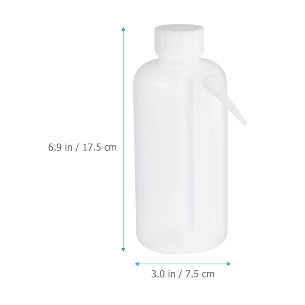 iplusmile 2Pcs Plastic Wash Bottle Wide Mouth Unitary Wash Bottle Safety Squeeze Bottle 500ml (White)