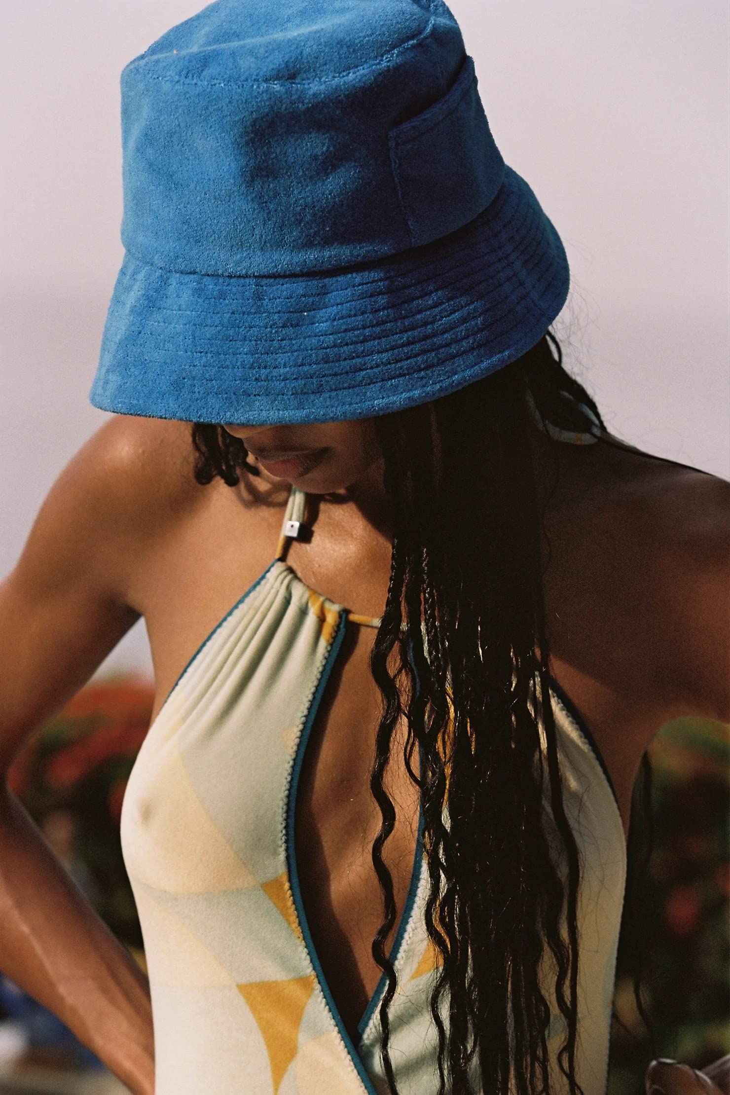 Lack of Color Women's Wave Solid Color Terrycloth Bucket Hat (Lavender Terry, Medium/Large)