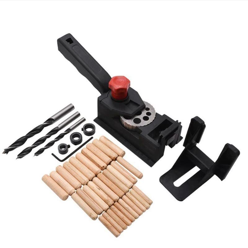 Gudmuzic Multi Tool Kit, Dowel Drill Guide, 3-12mm 10 Hole Wooden Punch Locator for Woodworkers and Woodworking Hobbyists