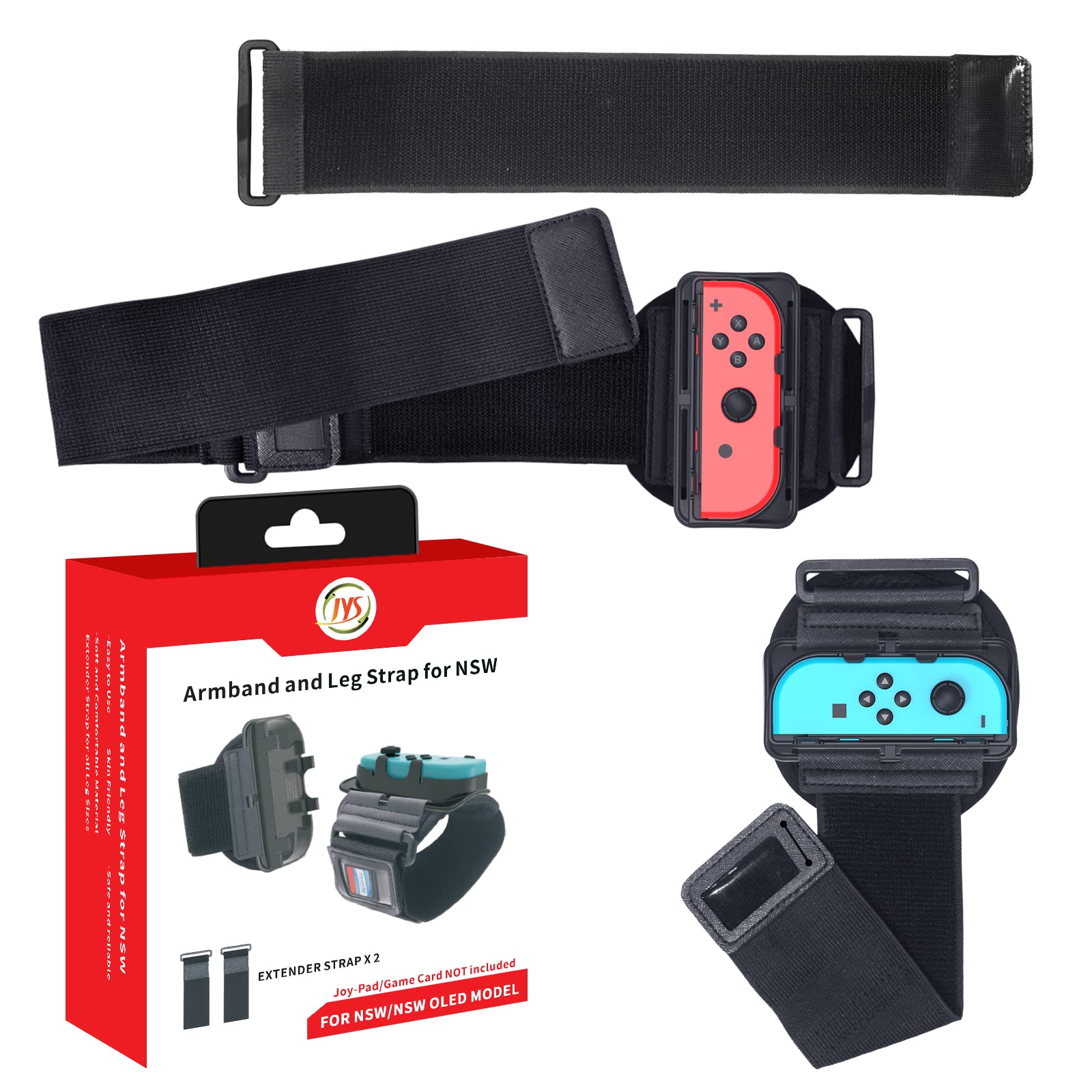 JOYTORN [2 Pack] New Upgrade Just Dance 2022 Wristband and Switch Sports Leg Strap, 2 in 1 Joypad Straps Compatible with Switch/Switch Oled