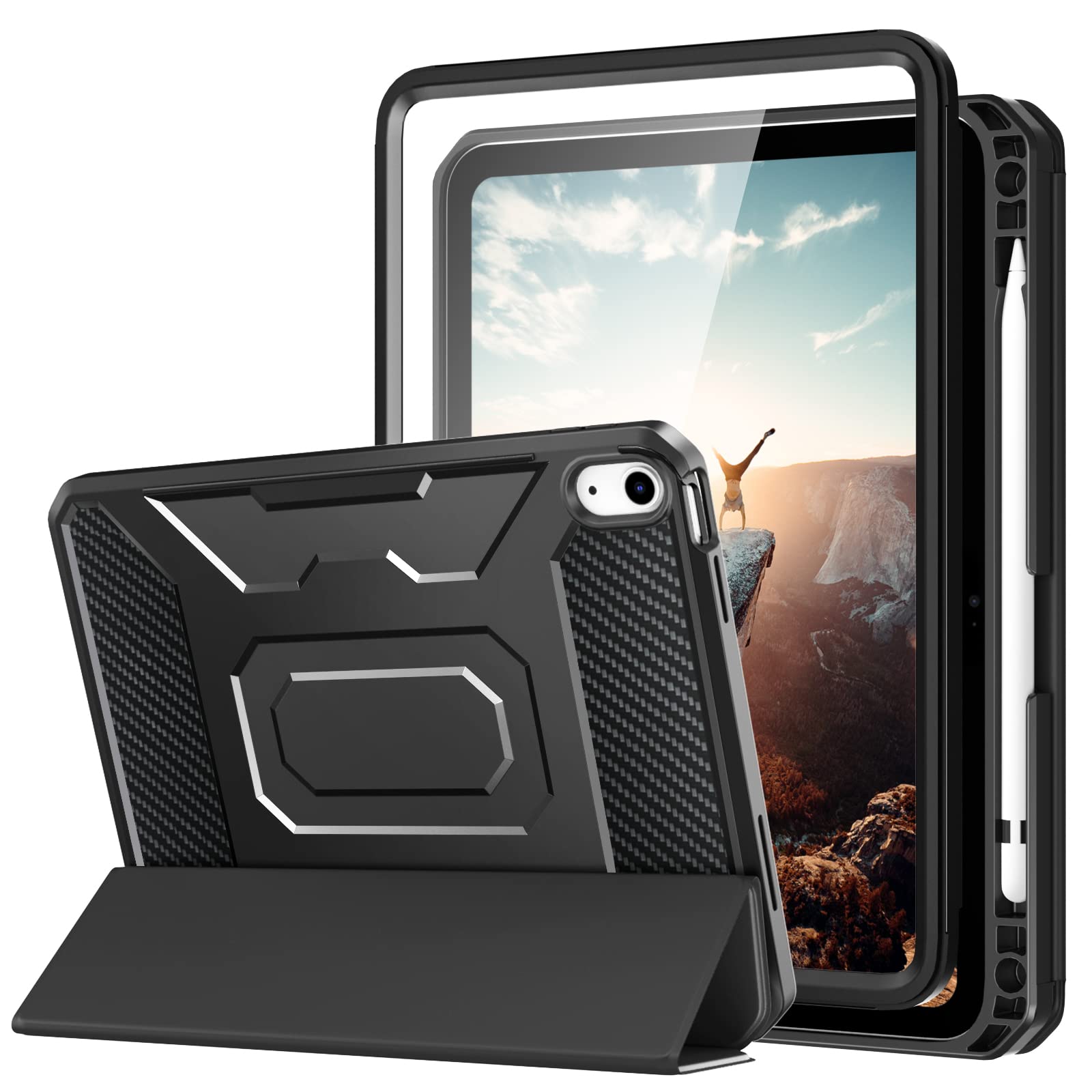 MoKo Case for New iPad 10th Generation 2022, Support Touch ID, Black