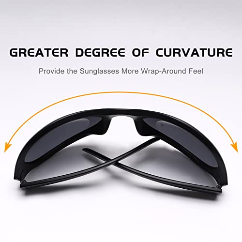 GUVIVI Oversized Oval Womens Trendy Wrap Around sunglasses Driving Sun Glasses UV Protection Sunnies