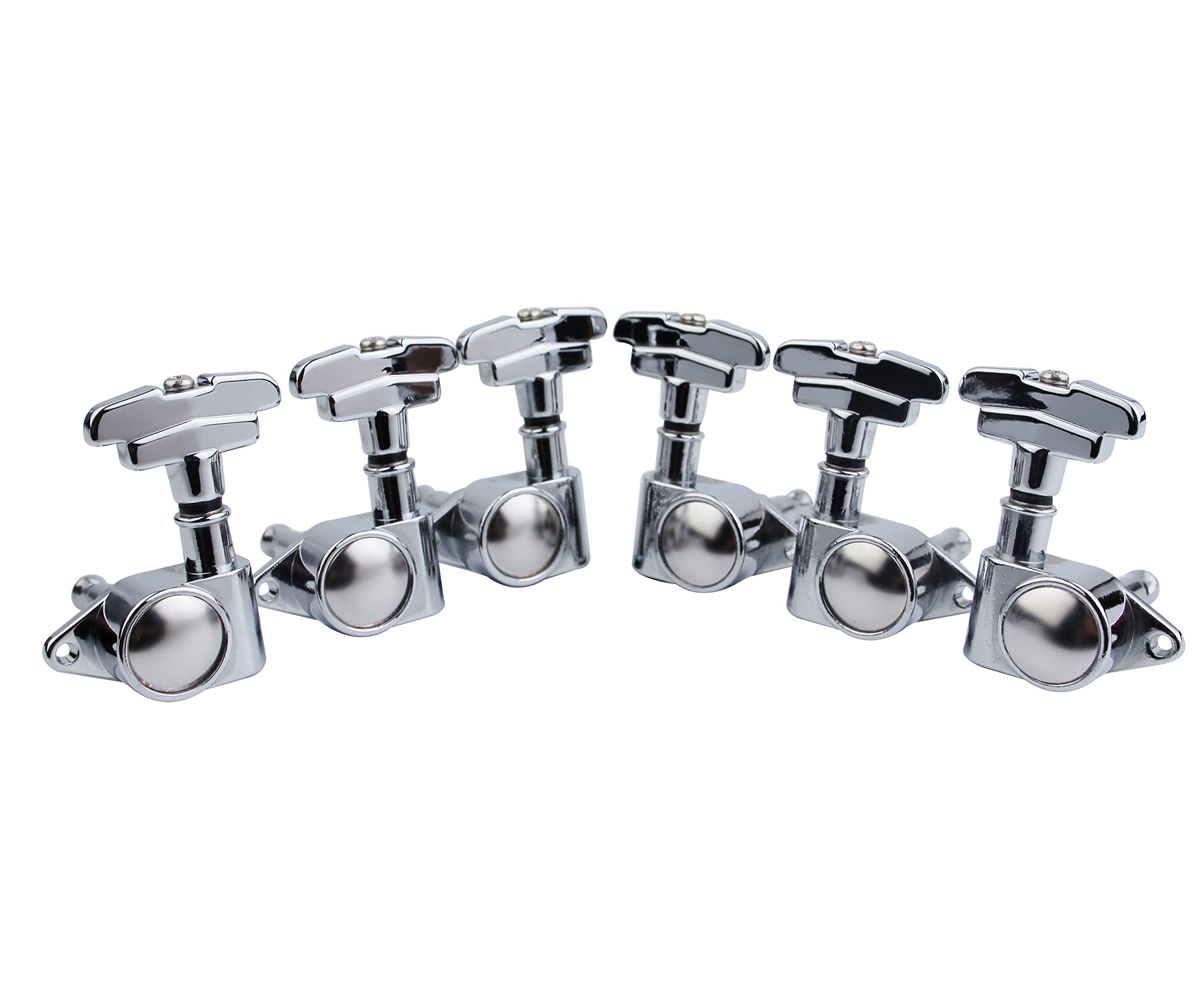 Guyker 3R3L Chrome Guitar Tuning Pegs Tuner Machine Heads - 1:21 Sealed Art Deco Rotomatic Tuners with Imperial Style Head Replacement