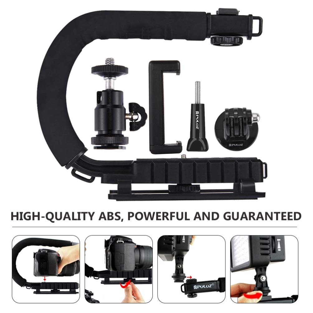 Hemobllo U-Shaped Portable C-Frame Set Camera Equipment U Shape Camera Mount Handle Grip Video Action Stabilizing Vlogging Video Stabilizer Gimbal Camera Mount Cell Phone Metal Low Frame