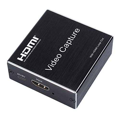 HDMI Video Capture, Game Capture Card with Loop-Out, HD 1080p Video Recorder USB 2.0 HD for Game Streaming, Live Stream Broadcast, Video Recording