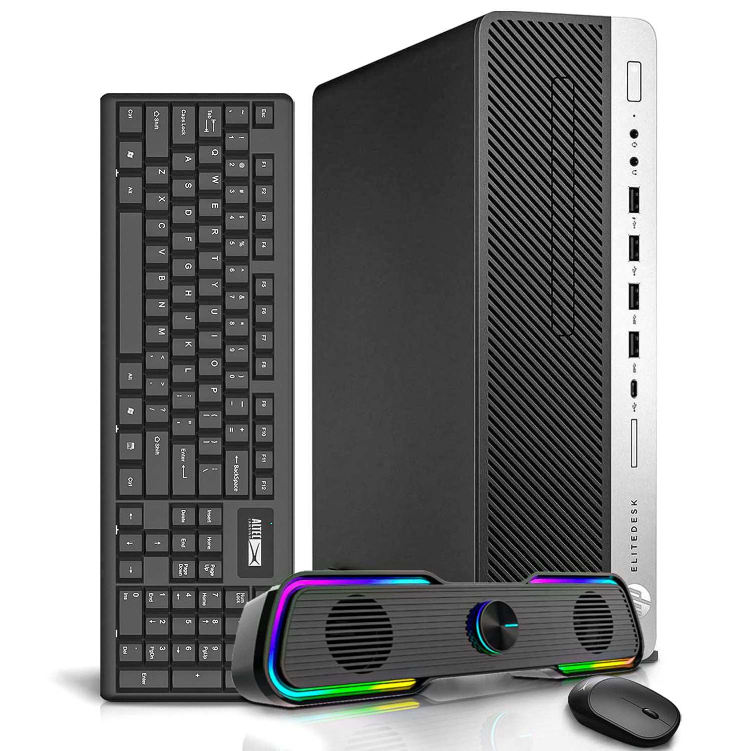 HP EliteDesk 800 G4 SFF Desktop Computer Windows 11 Pro PC,Intel 8th Gen i5-8500,32GB Ram 512GB NVMe M.2 SSD + 2TB HDD,WiFi 6,Bluetooth 5.2,RGB Speakers,Wireless Keyboard Mouse(Renewed)