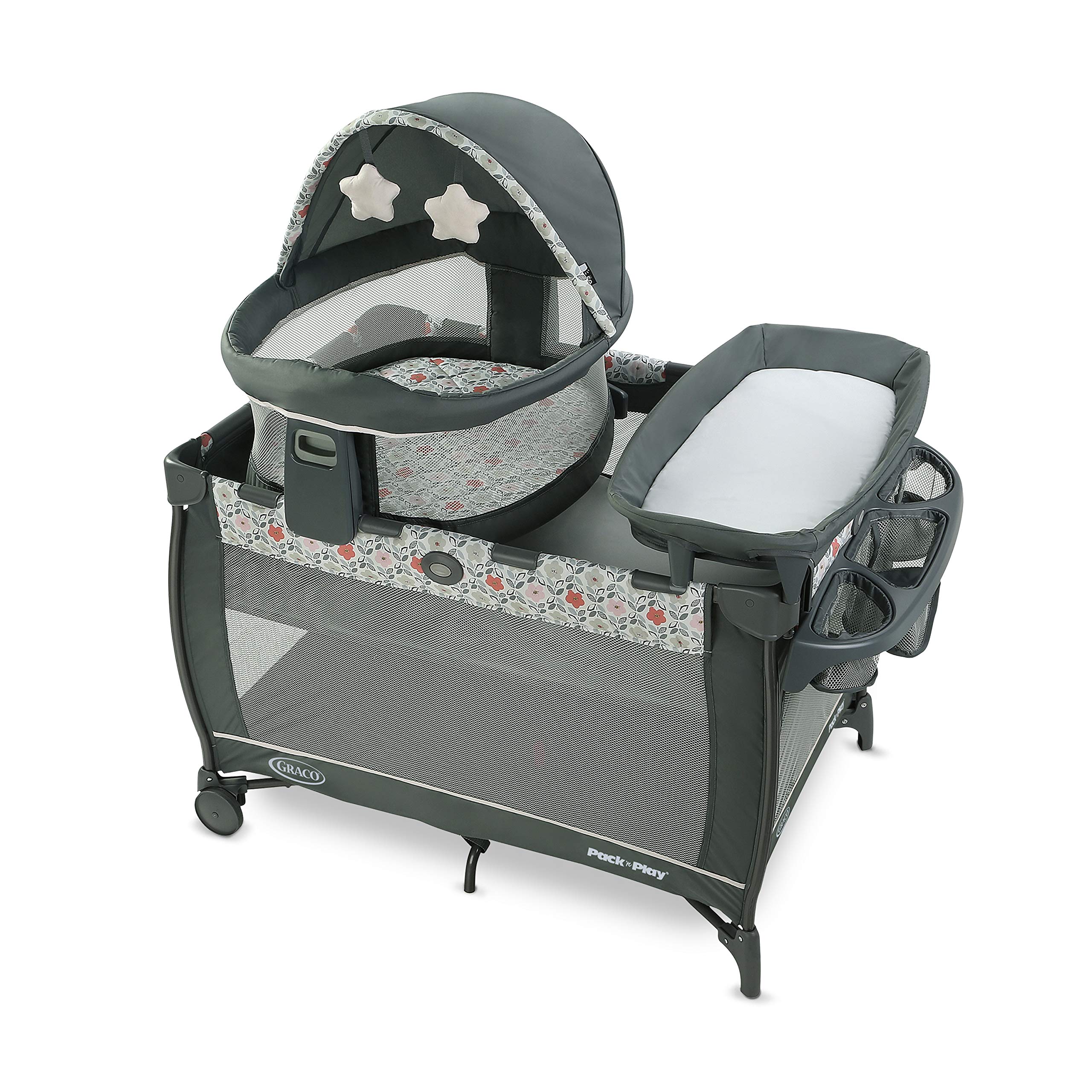 Graco 4Ever 4 in 1 Car Seat Featuring TrueShield Side Impact Technology & Pack 'n Play Travel Dome LX Playard | Includes Portable Bassinet, Full-Size Infant Bassinet, and Diaper Changer, Annie