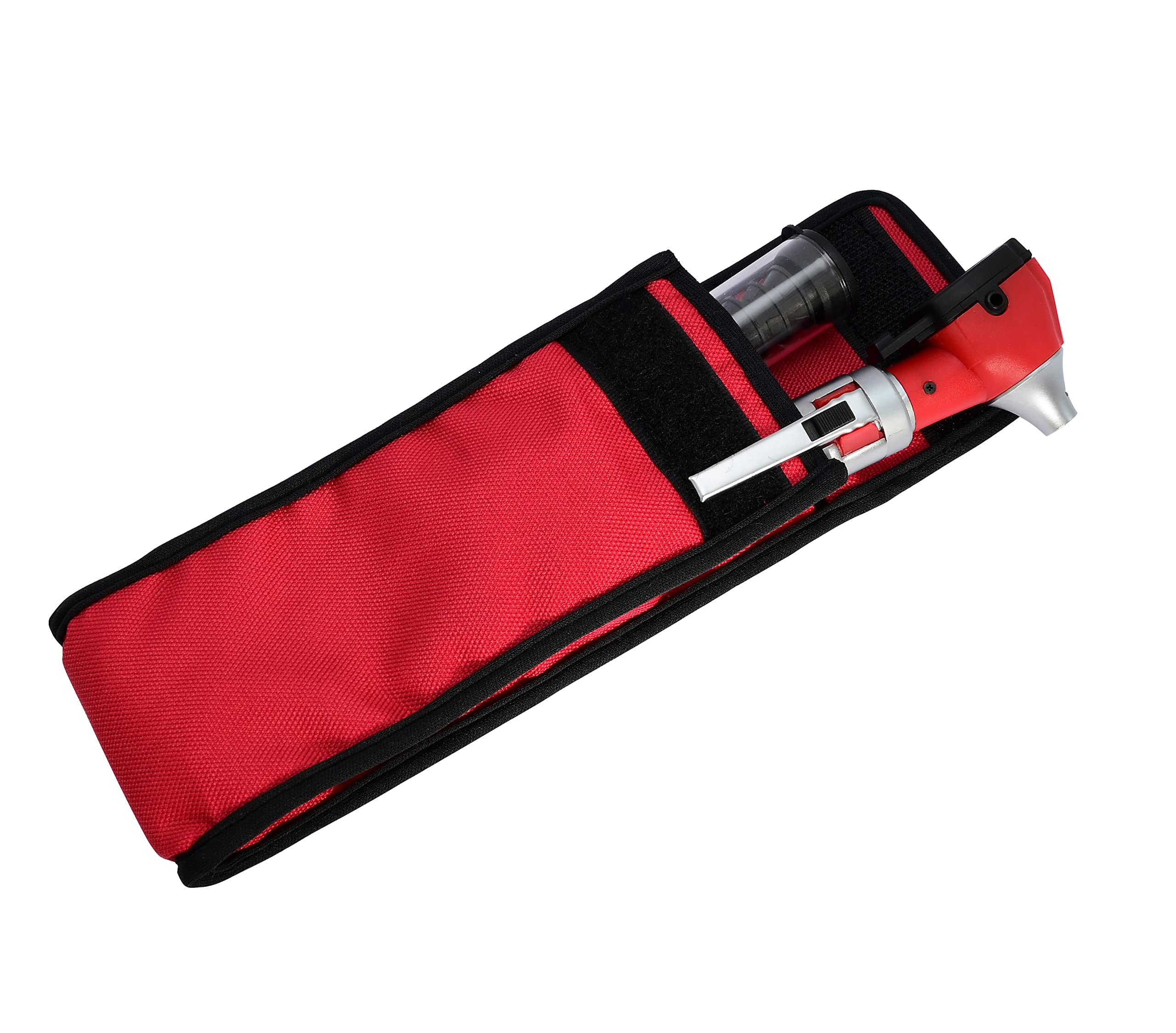 OdontoMed2011 Otoscope - Portable Ear Light and Exam Kit for Home and Professional Use - 3X Magnifying Fiber Optic Scope with Spare Tips, Bulb, and Carrying Case - Pocket Diagnostic Equipment (Red)