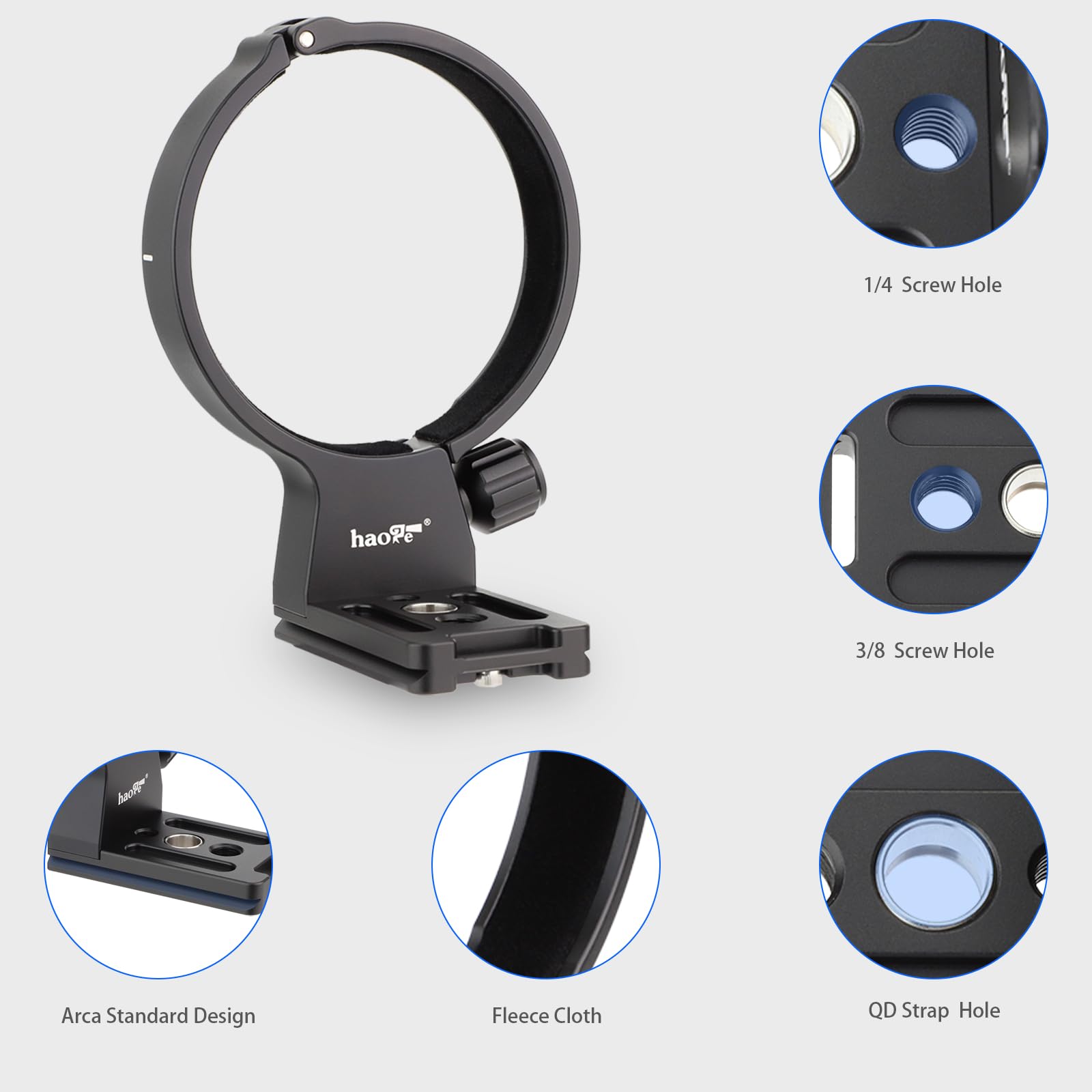 Haoge LMR-TL540 Lens Collar for Tamron 50-400mm A067,100-400mm f/4.5-6.3 Di VC USD A035 Lens Built-in Arca Type Quick Release Plate Replace Tamron A035TM