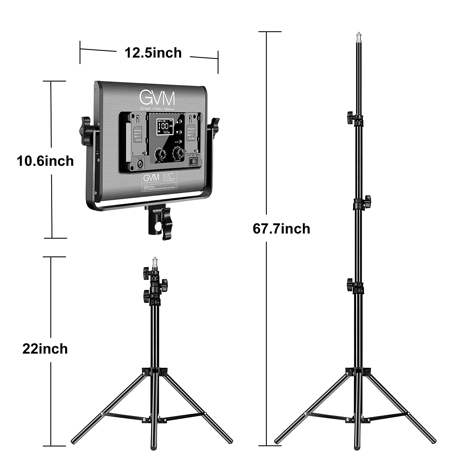 GVM RGB Photography Lighting Kits with 2 Softboxes, 680RS 50W Studio Lights with Bluetooth Control, 2 Packs Video Light with 18 Lighting Scenes, led Panel Lights for Video Recording, 8500lux/0.5m