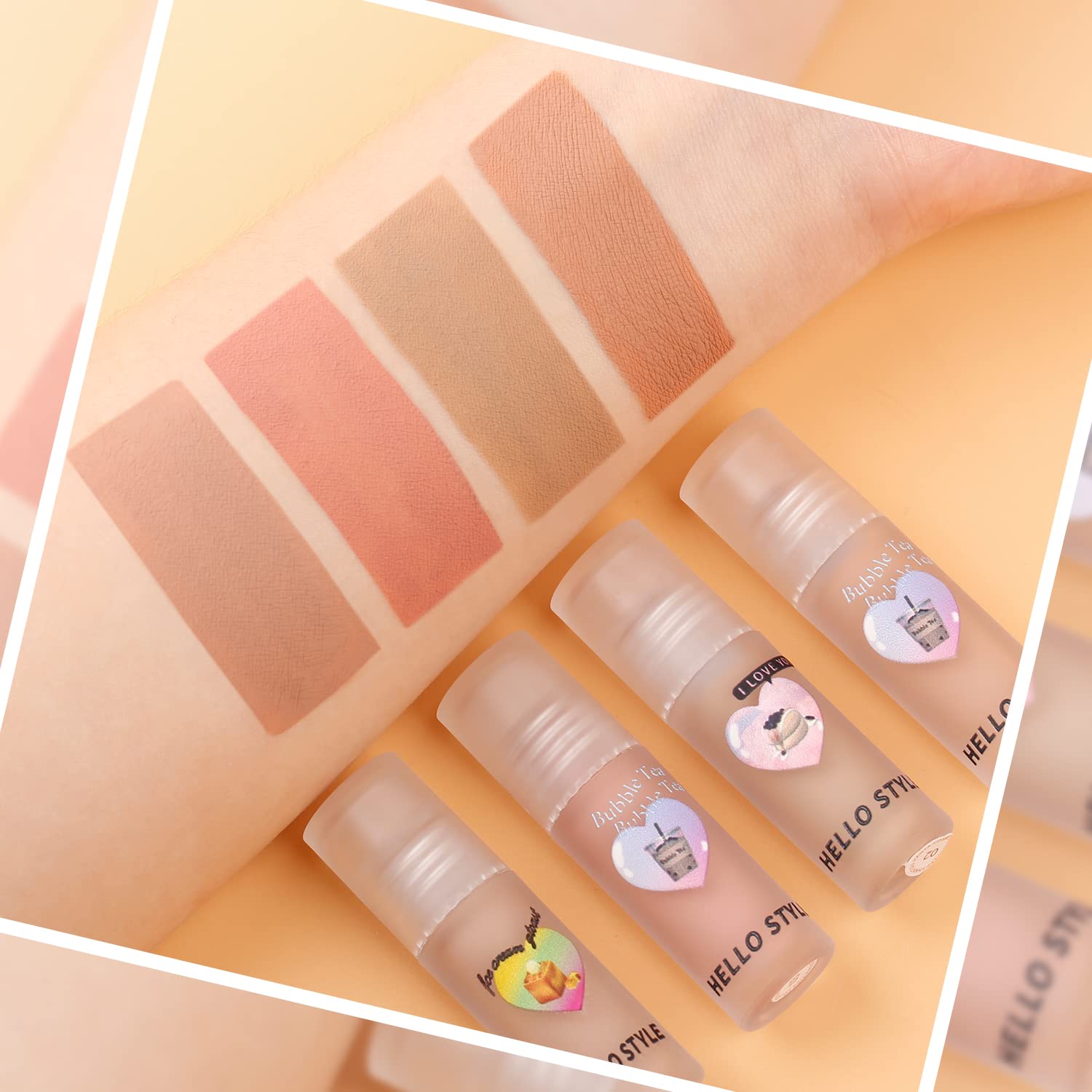 Liquid Eyeshadow Matte Natural Naked, Korean Cream Liquid Neutral Eye Shadow Matte,Waterproof Smudgeproof High Pigmented Matte Long Lasting Liquid Eyeshadow Sets, No Shimmer Easy to Apply Eye Makeup