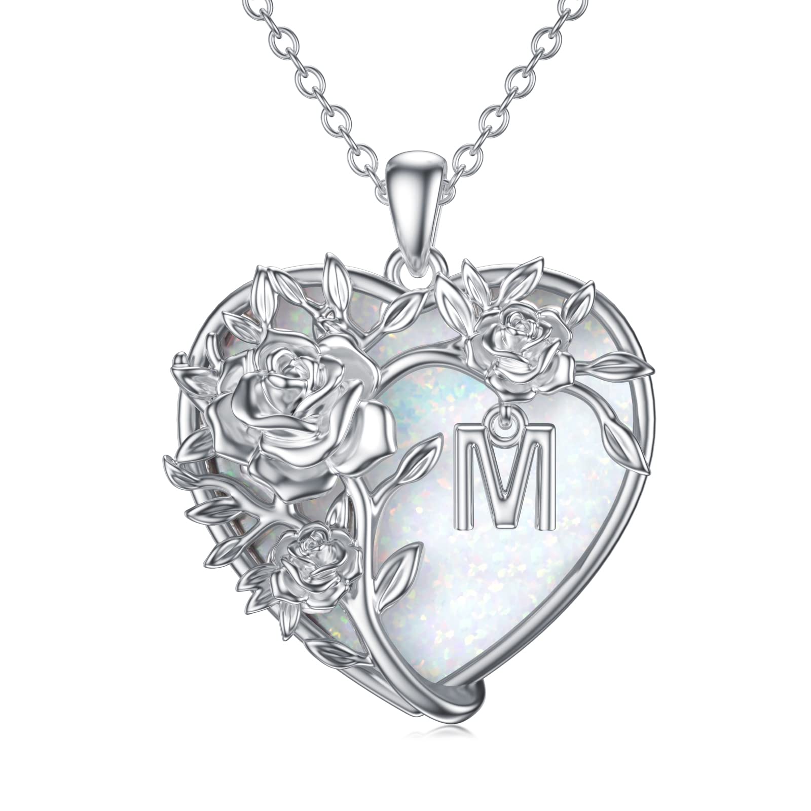 iiw Mom Sterling Silver Initial Letter Pendant Necklace