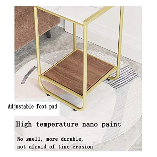GWDJ Side Table Home Side/end Table, Marble Top and Metal Frame, Sofa Corner Tablefor Living Room/Bedroom/Balcony/Home/Office Corner Table