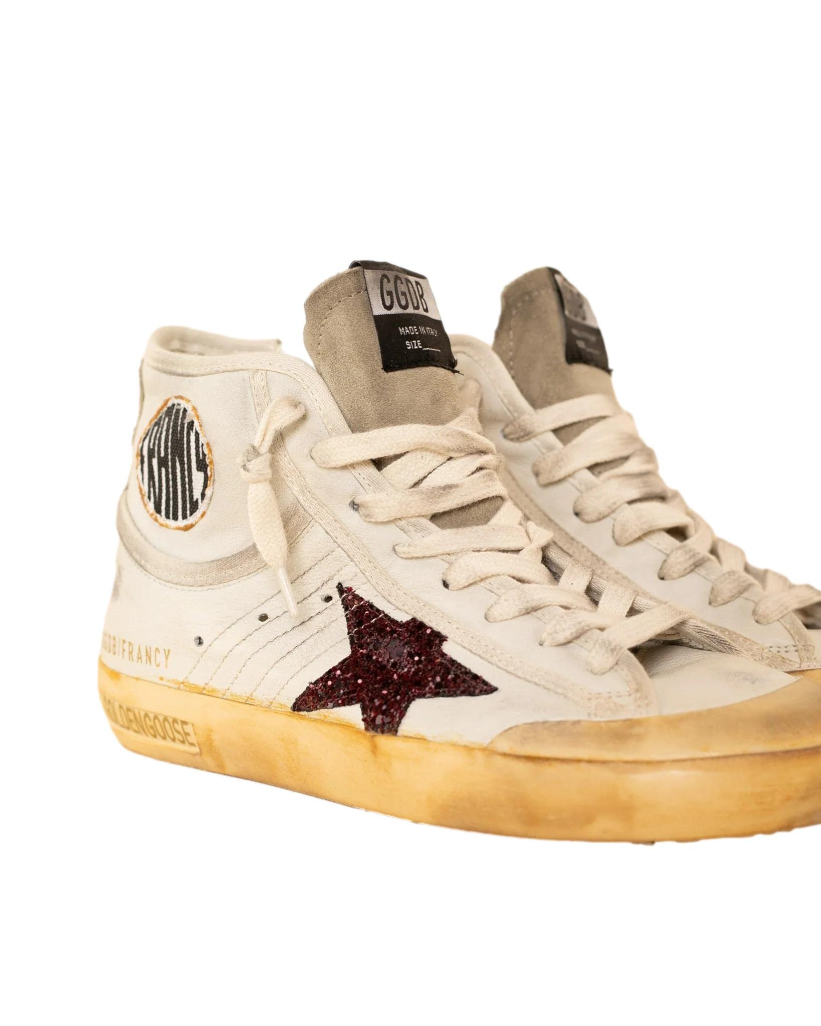 Golden Goose Women's Francy Penstar Sneakers, White/Taupe/Bordeaux (us_Footwear_Size_System, Adult, Women, Numeric, Medium, Numeric_9)