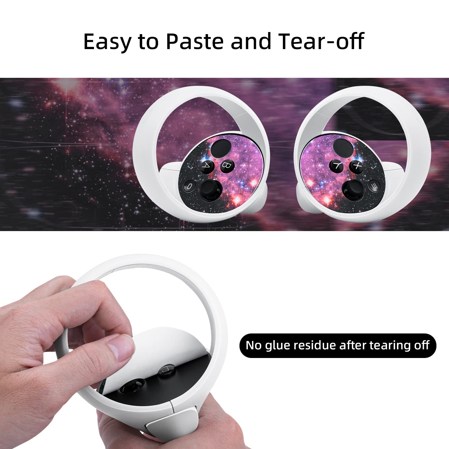 Headset Skin Sticker for VR, Mcbazel Protective Cover Decal Skin Wrap For VR Headset & Controllers - Galaxy
