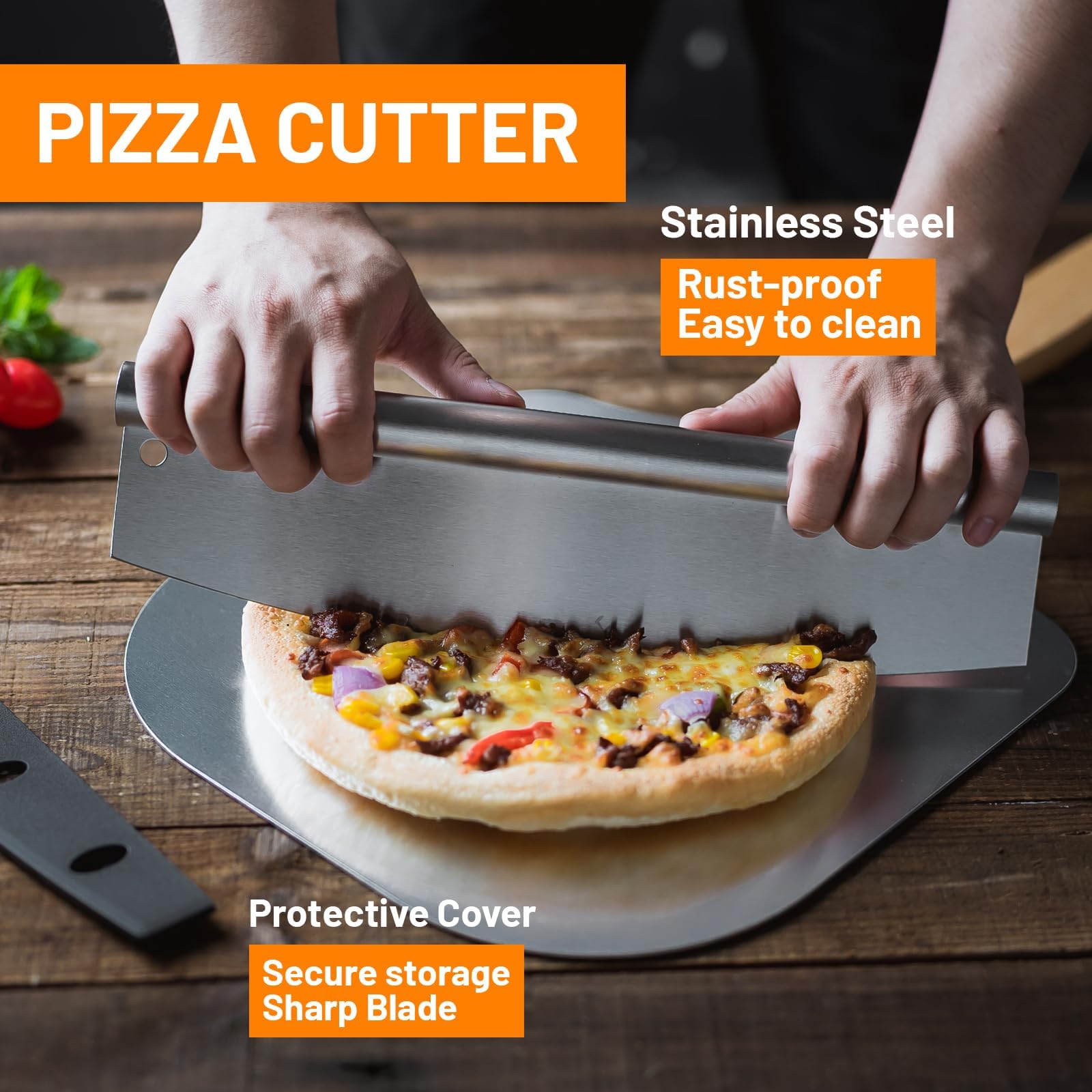 Lituford Master the Art of Pizza Making with Our Complete Pizza Oven Set and Accessories - Includes 12" x 14β Pizza Peel and Cutter with 14" Blade - Perfect for Indoor and Outdoor Cooking!