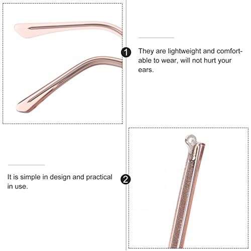 Hemobllo 1 Pair Eyeglass Replacement Arm, Fashion Metal Eyeglasses Arms Legs, Universal Glasses Arm Replacement Legs for Glasses, Sunglasses