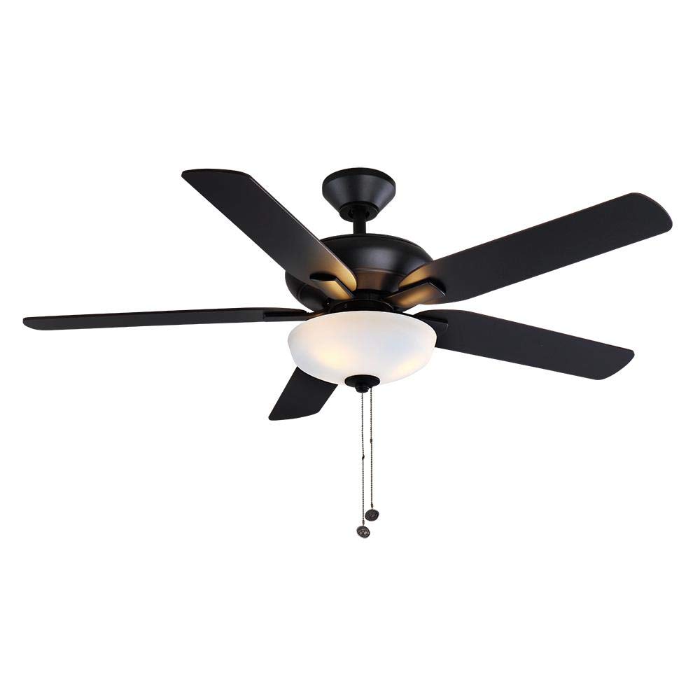 Hampton Bay 57264 Holly Springs 52 in. LED Matte Black Ceiling Fan