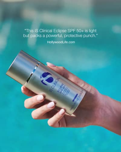 iS CLINICAL Eclipse SPF 50+ Sunscreen, Zinc Oxide tinted beige sunscreen, ultra sheer non-greasy matte finish sun cream for face