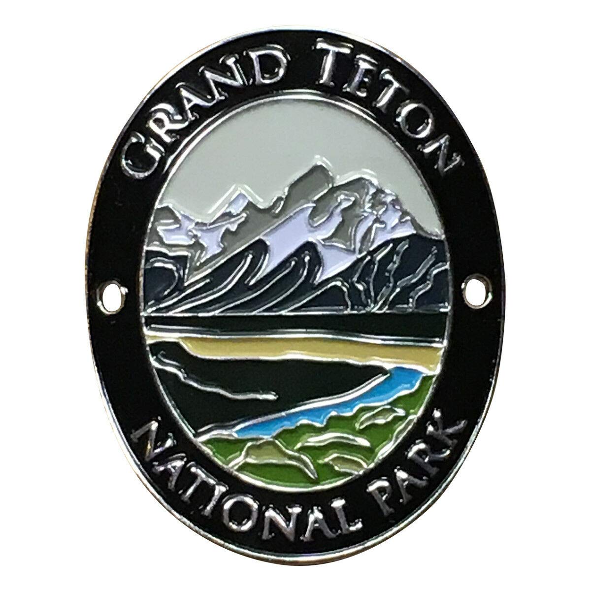 Grand Teton National Park Walking Hiking Stick Medallion - Teton Range, Wyoming L MM