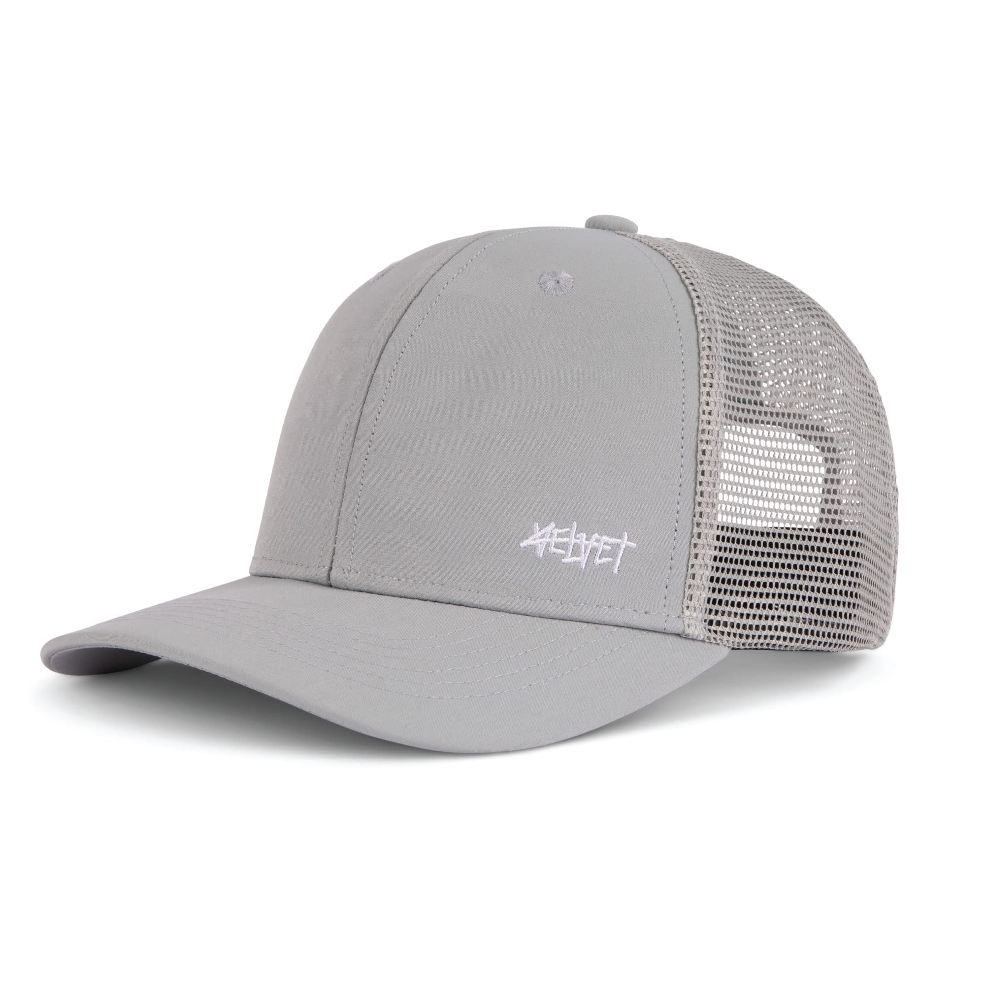 Hydro Waterproof Trucker Men's Hat, Performance Water Proof Floating Snapback Baseball Cap for Boating, Golf, Gym, Lightweight Headwear with Sweat Resistant Band. One Size Fits All, Unisex Gray