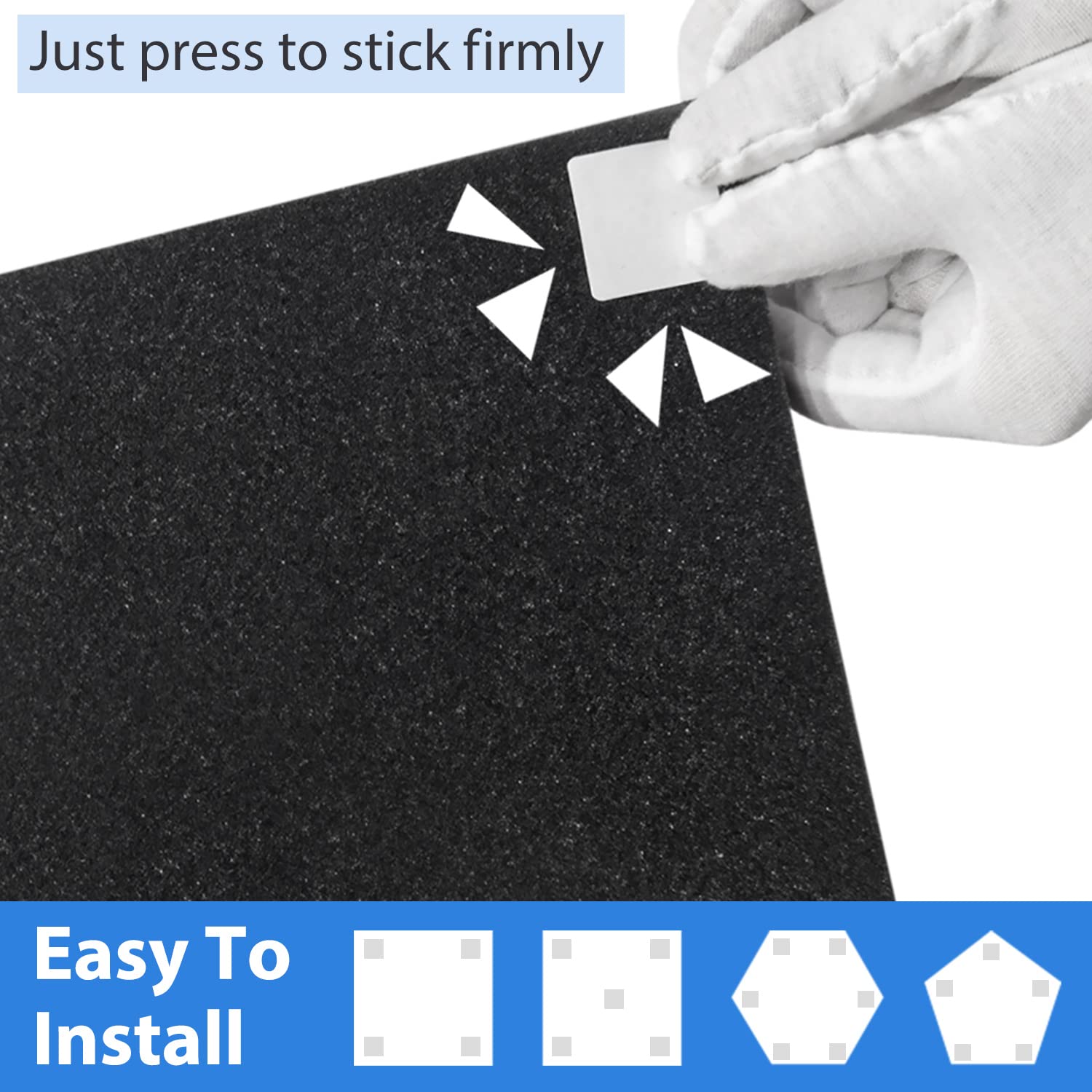 ikaufen 185 Pack Square Double Sided Tape Sticker for Acoustic Soundproofing Foam Panels Mounting, 1.2 inch
