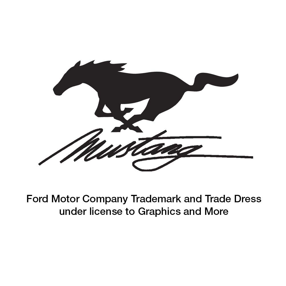 GRAPHICS & MORE Black Leather Ford Mustang Logo Keychain