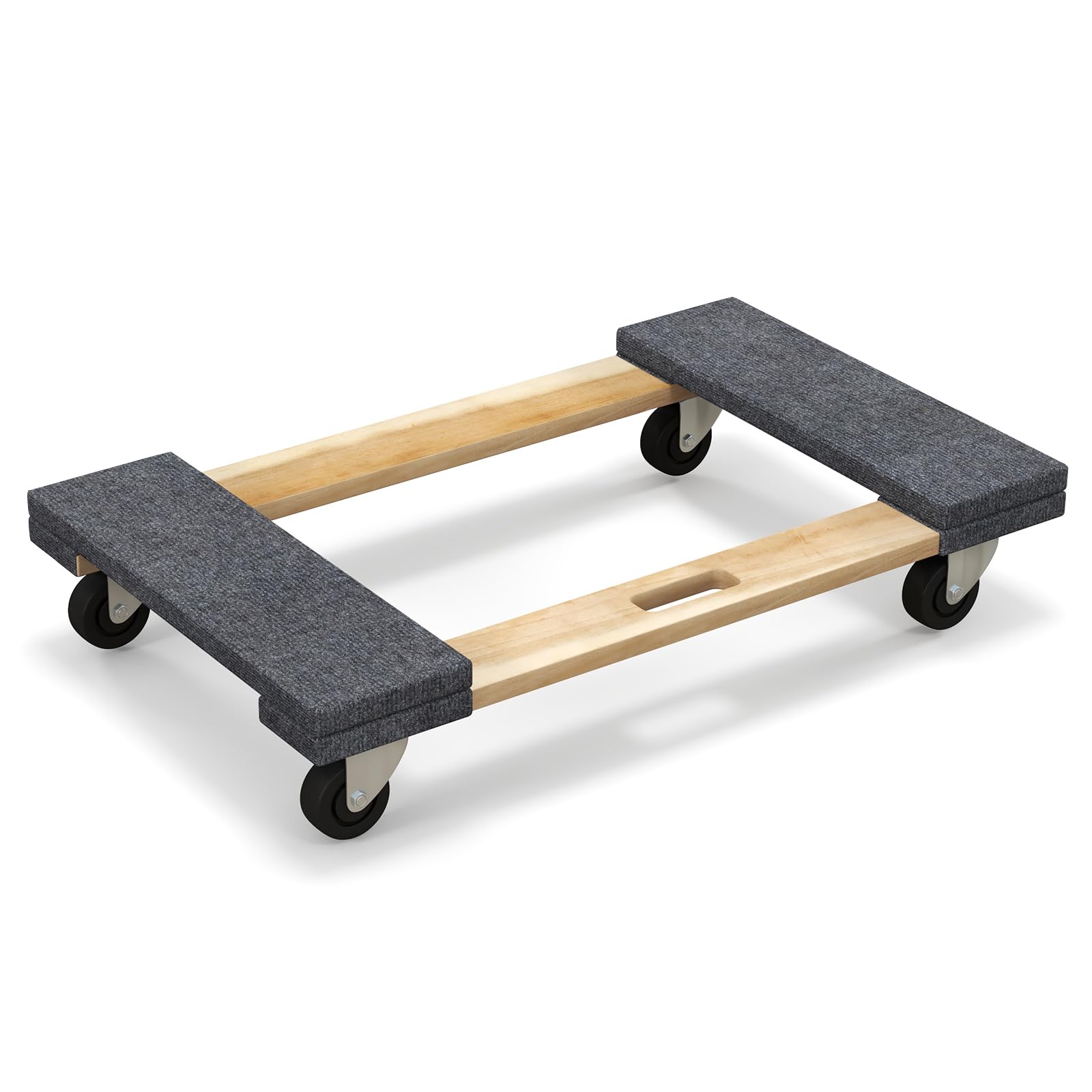 Goplus Furniture Moving Dolly, Heavy Duty Wood Rolling Mover with Wheels for Piano Couch Fridge Heavy Items, Securely Holds 1000 LBS (1 Pack with Handle)