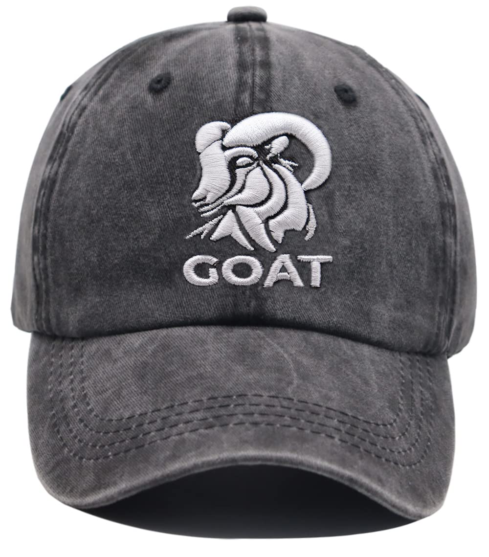 HHNLB Funny Goat Hat, Gifts for Goats Lovers, Adjustable Embroidered Washed Farm Animals Baseball Cap for Men Women