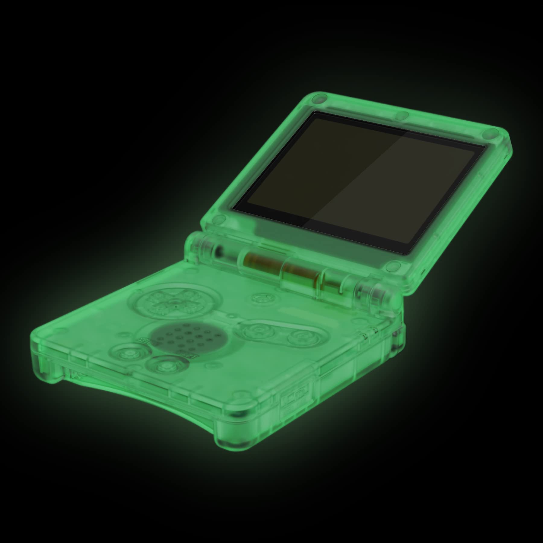IPS Ready Upgraded eXtremeRate Glow in Dark - Green Custom Replacement Housing Shell for Gameboy Advance SP GBA SP β Compatible with Both IPS & Standard LCD β Console & Screen NOT Included