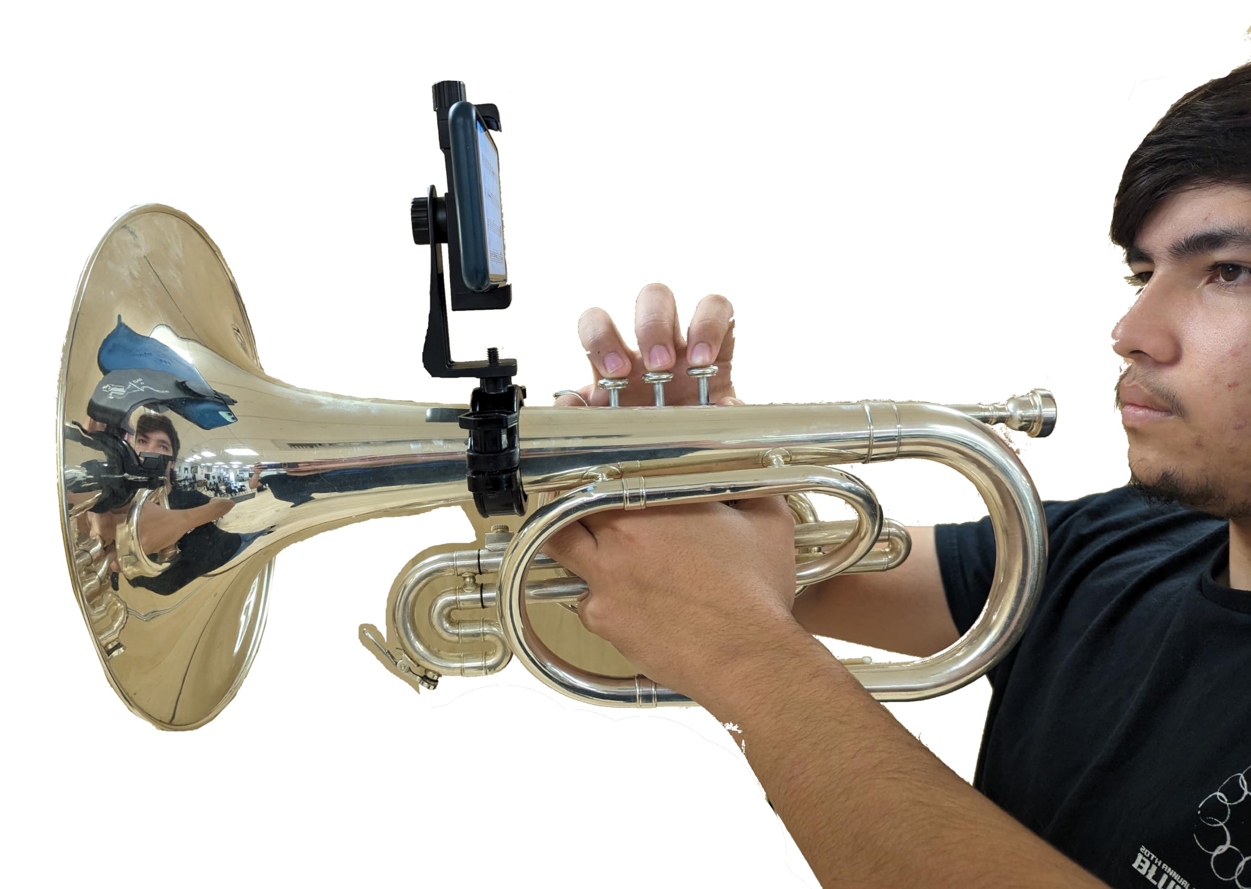 Gripophone Low Brass Lyre - Mount Your Phone to Trombone, Flugelhorn, Euphonium, Marching Baritone, Mellophone, and more! Made in USA!!, Black