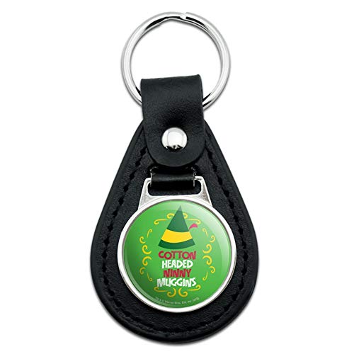 GRAPHICS & MORE Black Leather Elf Cotton Headed Ninny Muggins Keychain