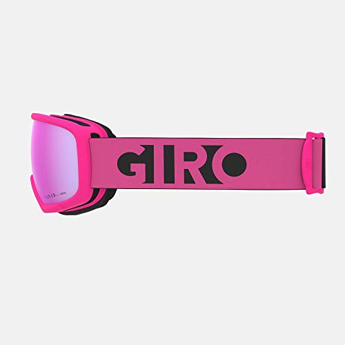 Giro Ringo Jr. Youth Snow Goggle - Pink Black Blocks Strap with Vivid Pink Lens