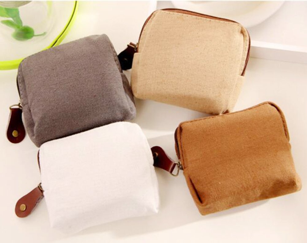 iToolai Canvas Coin Bags Women's Small Change Cash Purse Wallets (Set of 4, Paris)
