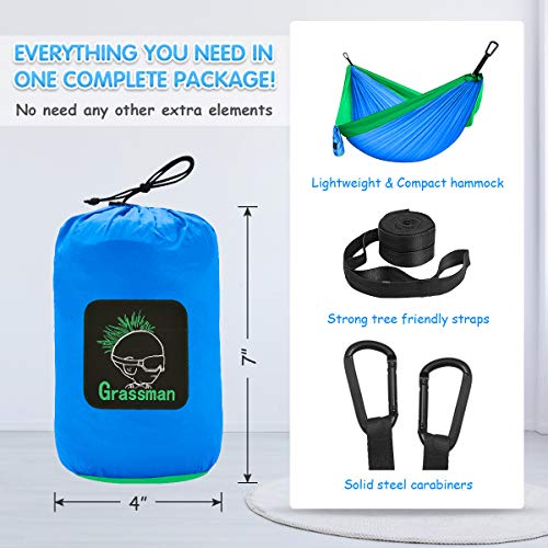 Grassman Kids Small Hammock for Camping Portable Hammock for Child Girls Boys Ultralight Backpack Mini Hammocks with Straps Red