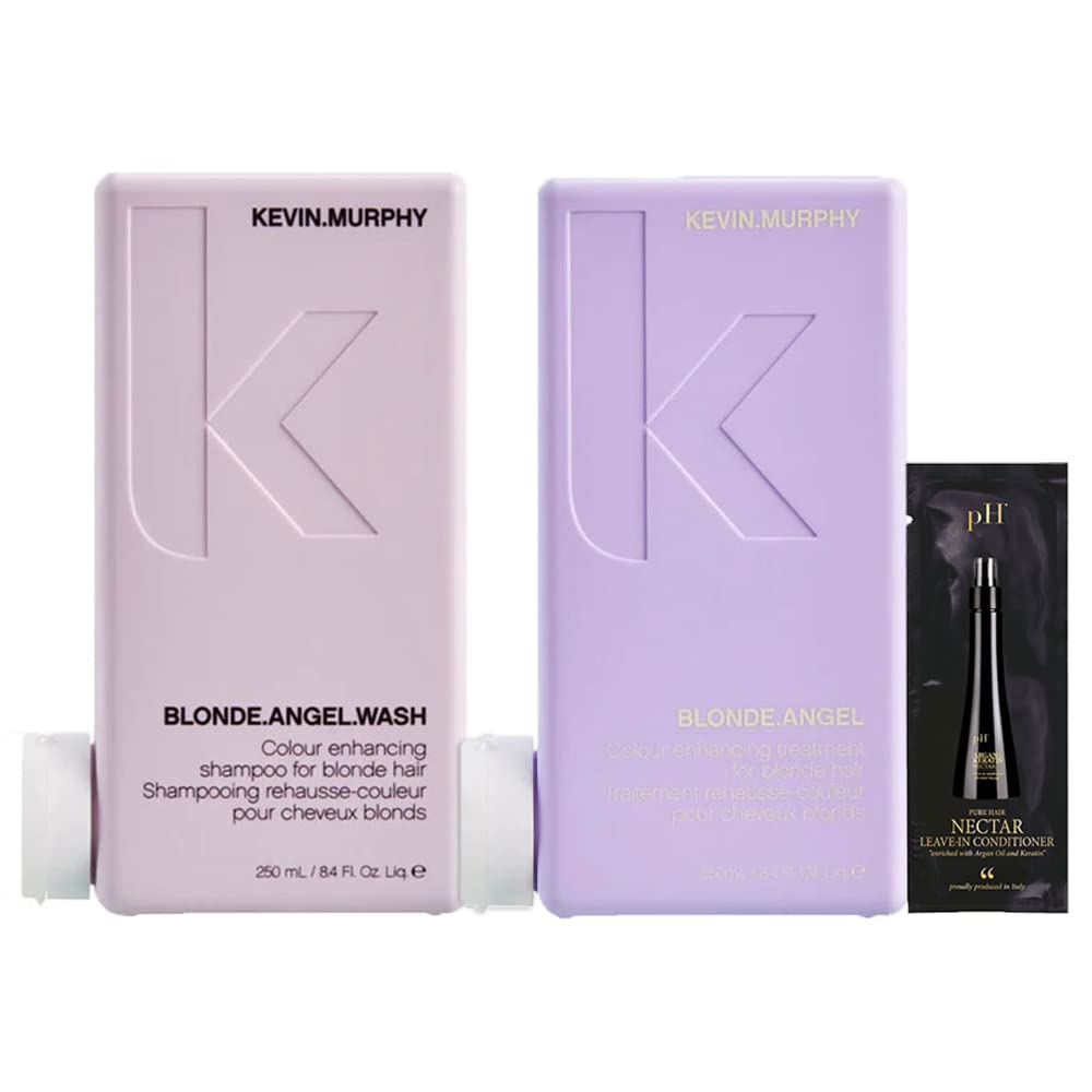 KEVIN MURPHY Blonde Angel Wash and Treatment 8.4 Fl Oz with pH Labs Argan and Nectar Leave-in Conditioner 10 ml