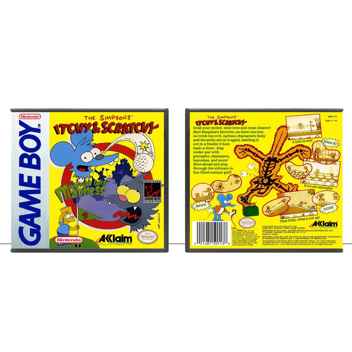 Itchy and Scratchy Miniature Golf Madness | (GB) Game Boy - Game Case Only - No Game