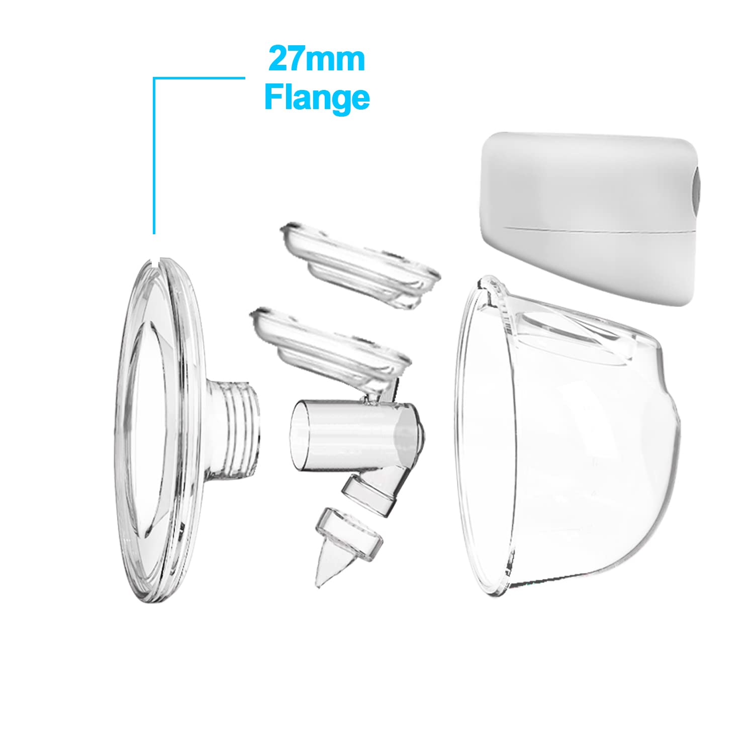 Luxlady Flange 27mm, Compatible with Wearable Breast Pump S9 / S12, Accessories Replacement Parts for Luxlady and Other Brands in Same Model, Flange 27mm, 2 Pack