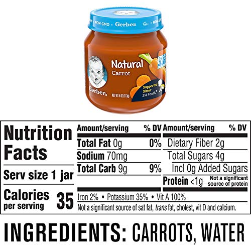 Gerber 1st Foods Natural Jars Variety Pack, 3 Apple, 3 Banana, 3 Carrot, 3 Pear, 12 CT