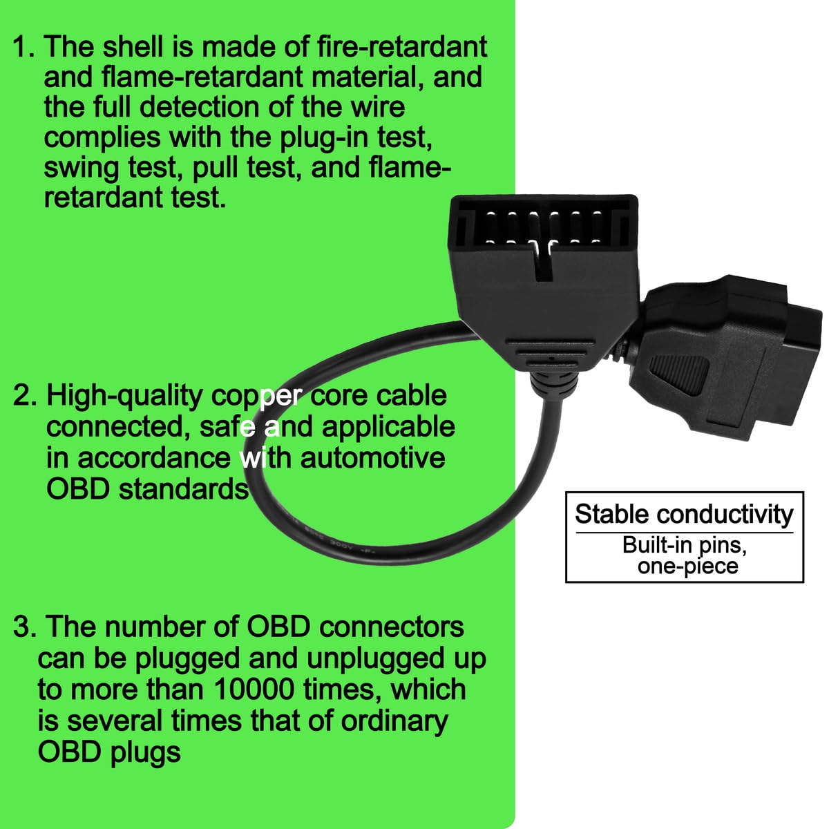 GOLITON OBD2 to OBD1 GM Adapter, 12 Pins Socket to OBD2 16 Pins Diagnostic Tool Connector Adapter Cable Compatible with GM 12 Pin