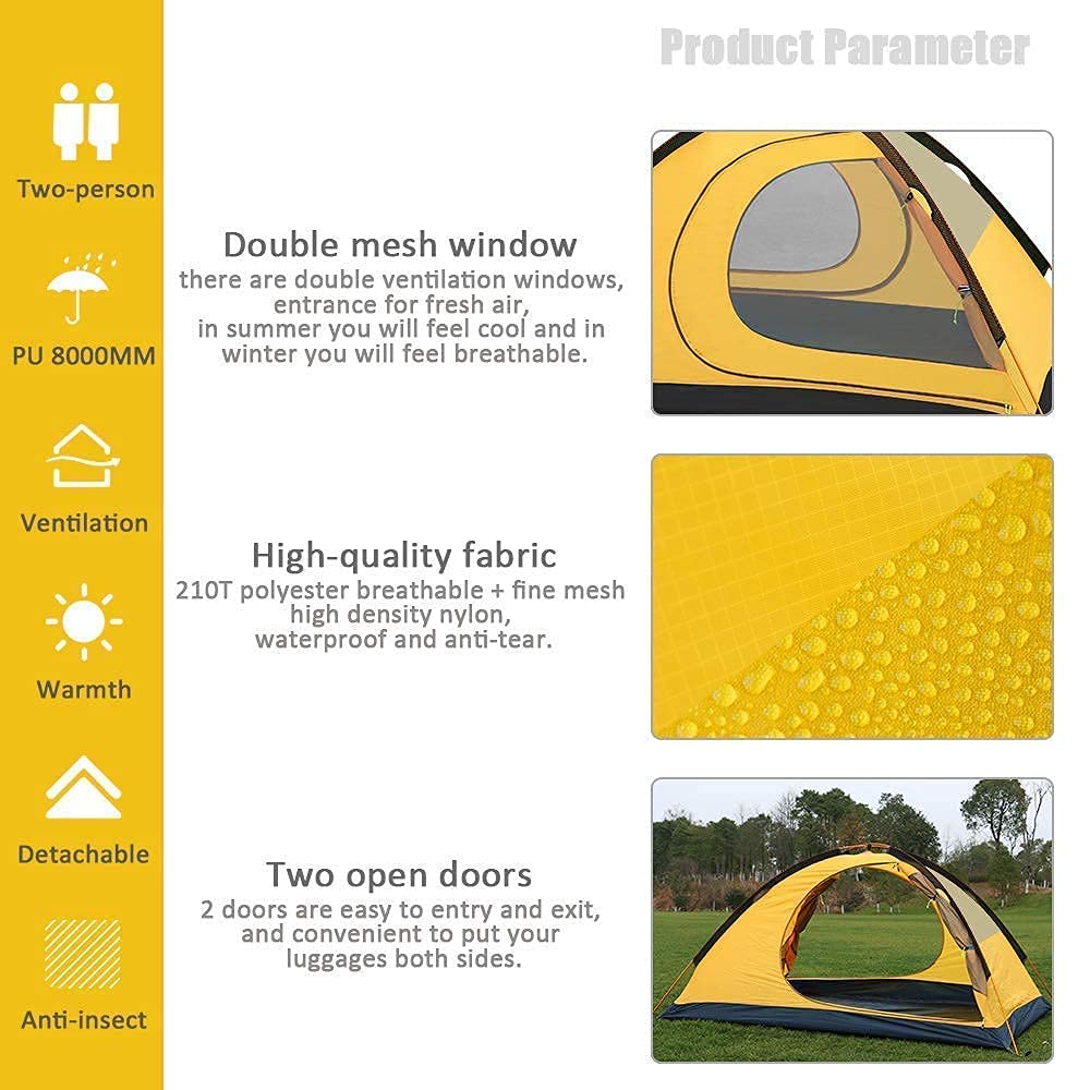 GEERTOP Camping Tent Kit for 2 Person, Backpacking Tent and Portable Ultralight Footprint