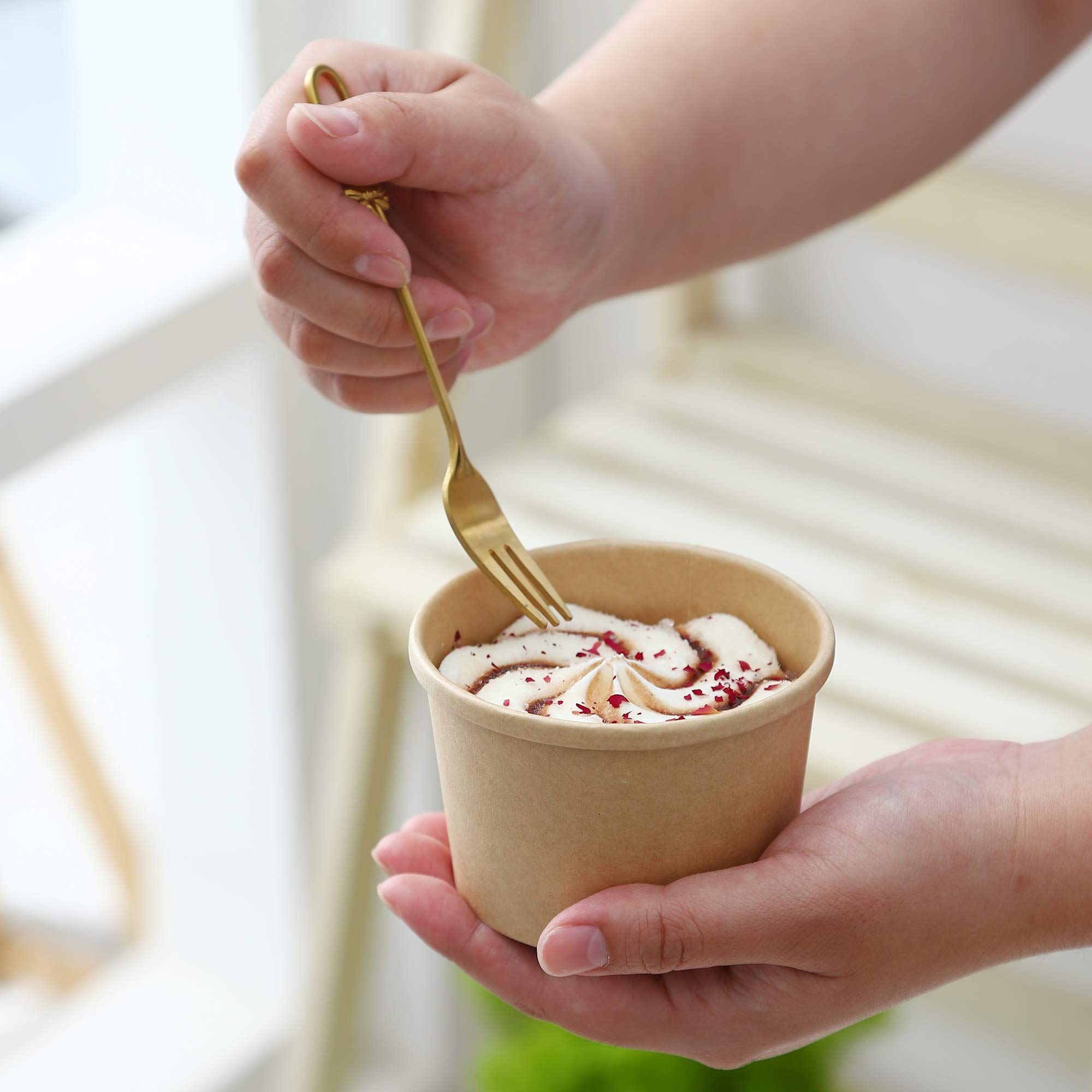 Heavy Duty Soup Containers, Ice Cream Bowls with Lids - 40 Pack 8 oz - Ice Cream Containers with Lids Ice Cream Cups with Lids Freezer Containers Disposable Dessert Bowls with Lids Soup Cups