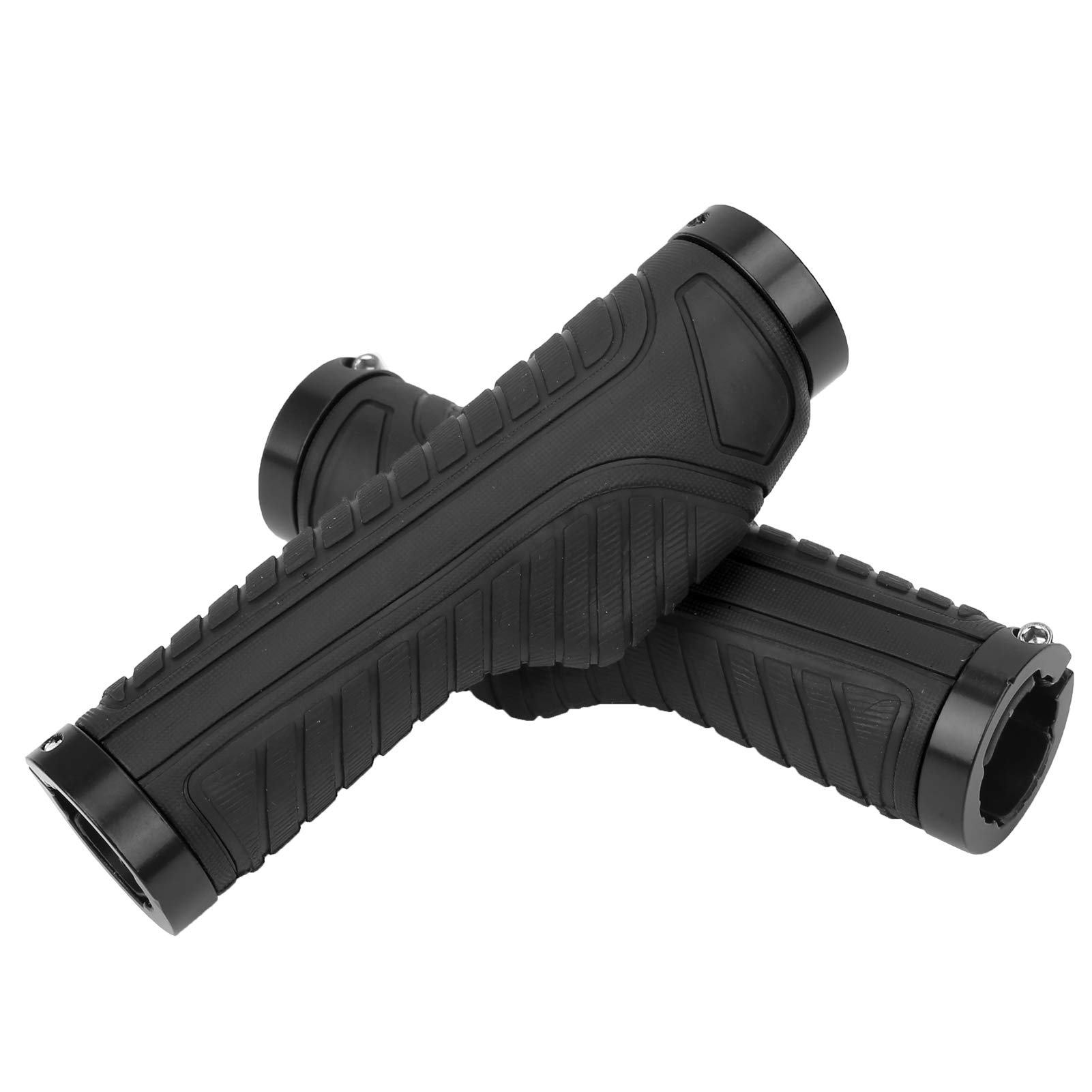 Handlebar Grips, Antislip Double Lock Rubber Bike Handle Grips Mountain Bike Soft Handlebar Grips Accessory for Ergonomic Design(Black)