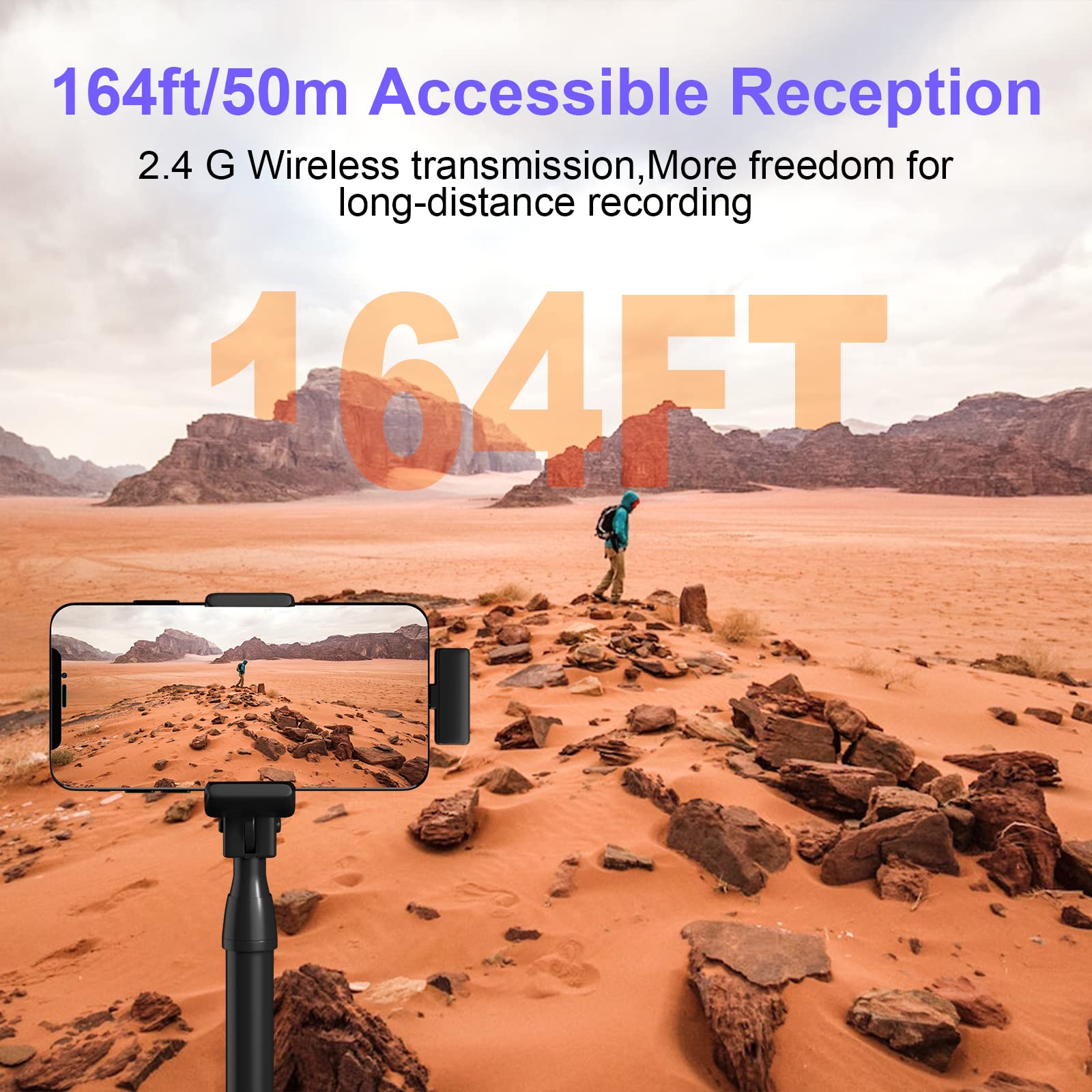 IIQ 2 Pcs Wireless Lavalier Microphone for iPhone iPad with Charging Case,48H Battery Life Clip On Wireless Mic for iPad -Recording Mic for Interview Video Podcast Vlog
